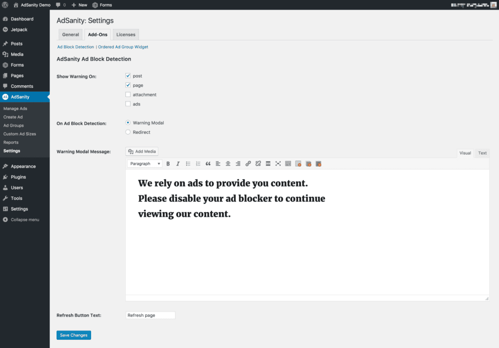 Lanzamiento del Plugin - Ad Block Detection - El Plugin AdSanity