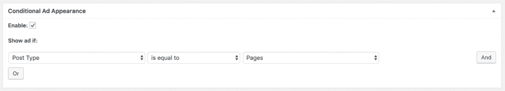 Conditional Ad Appearance - The AdSanity Plugin