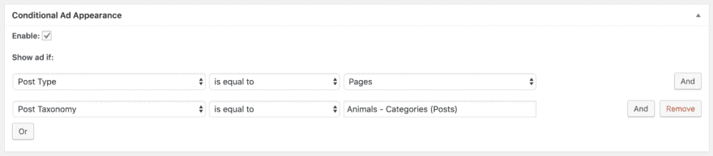 Conditional Ad Appearance - The AdSanity Plugin