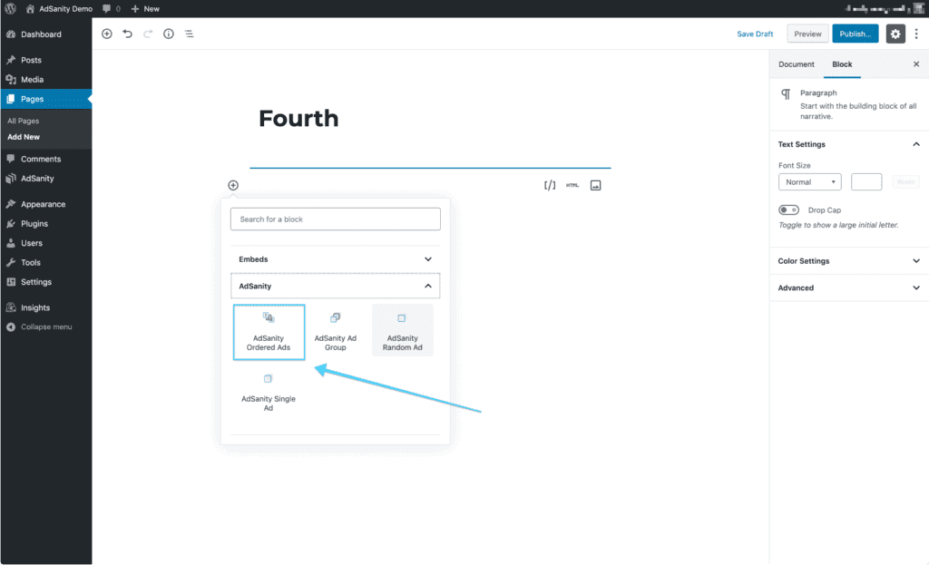 Ordered Ad Group Widget - The AdSanity Plugin