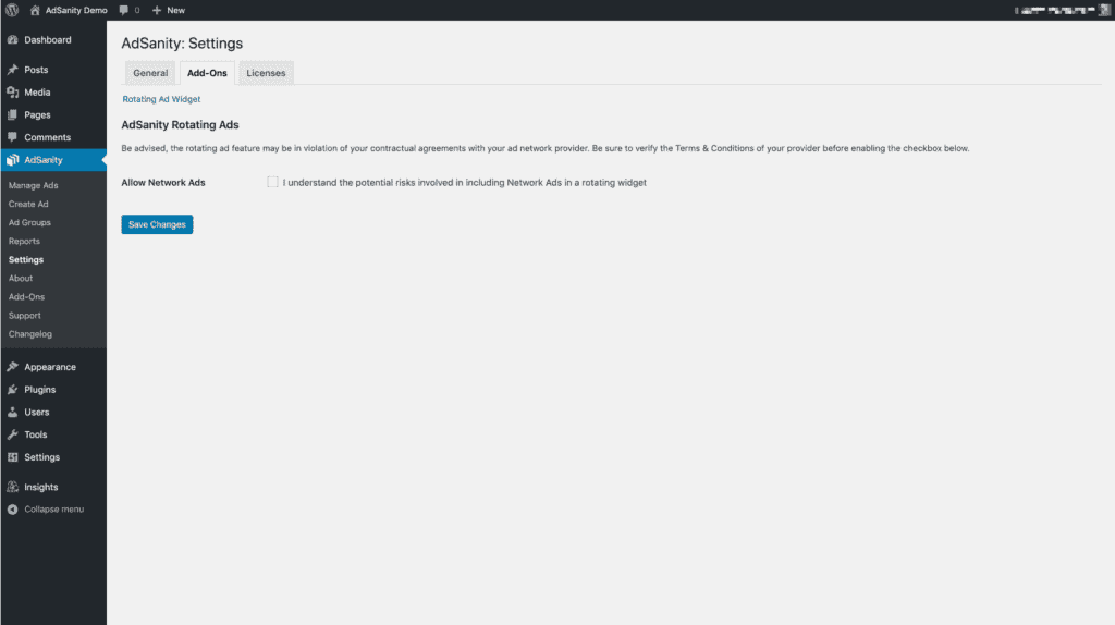 Rotating Ad Widget - The AdSanity Plugin