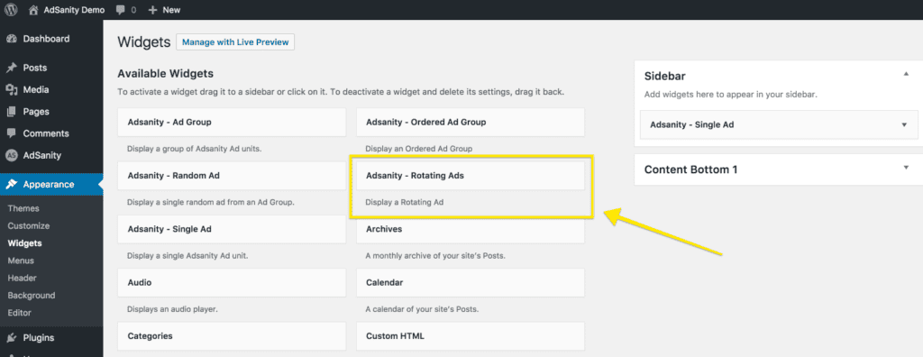 Plugin Release - Rotating Ad Widget - The AdSanity Plugin