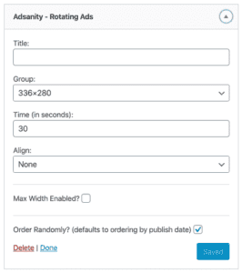 Rotating Ad Widget - The AdSanity Plugin