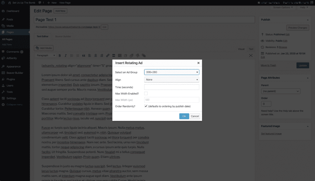 Rotating Ad Widget - The AdSanity Plugin