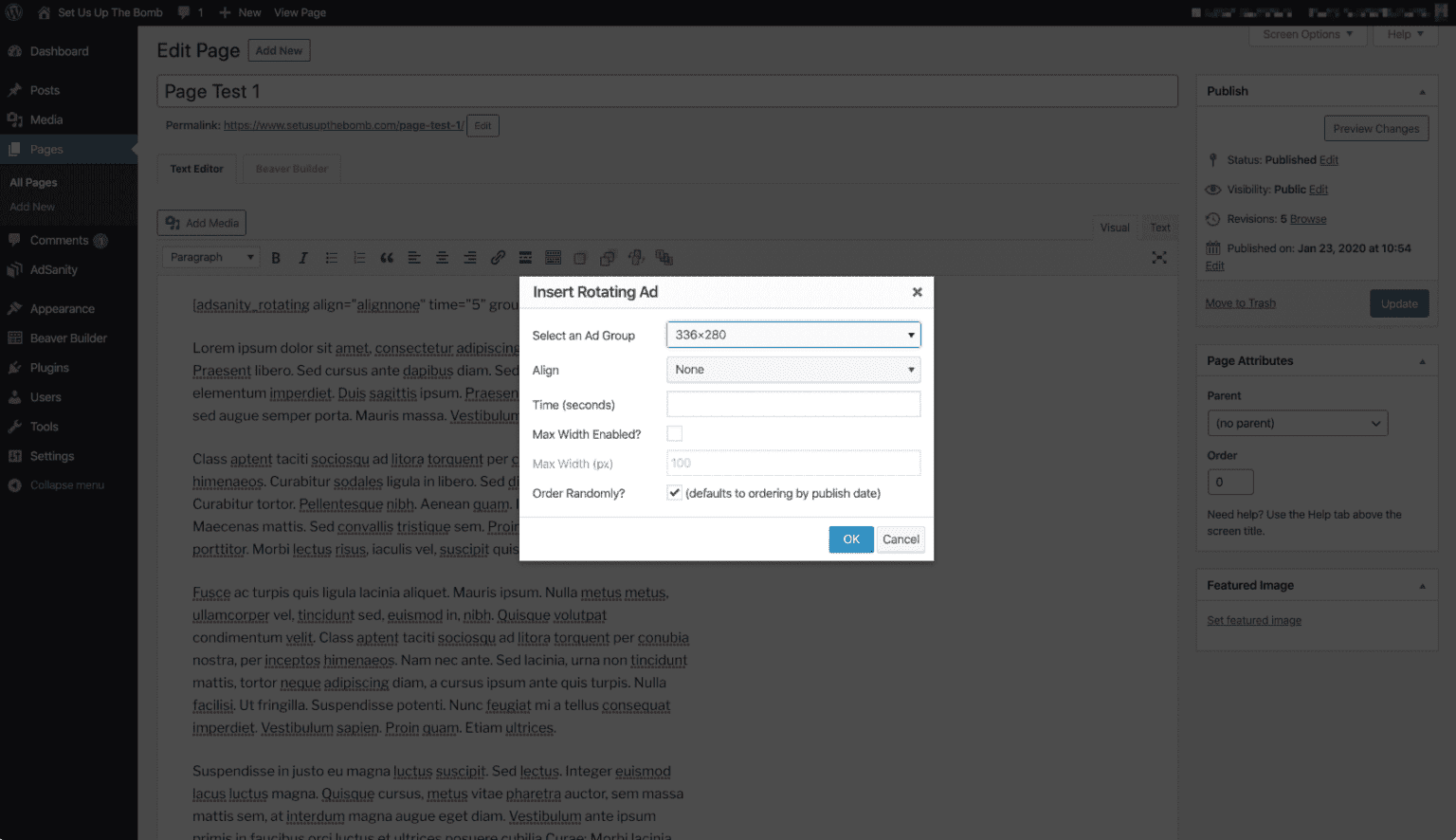 Rotating Ad Widget - The AdSanity Plugin